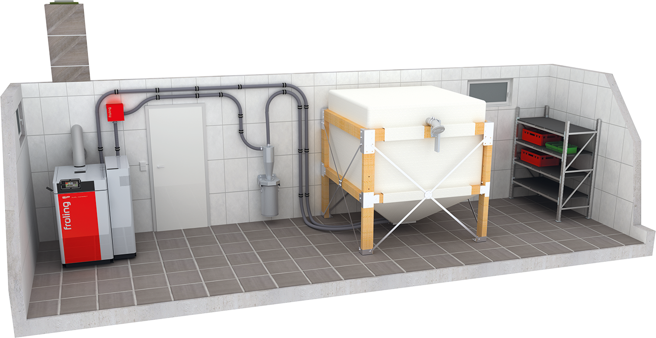 Bag silo discharge system - Fröling